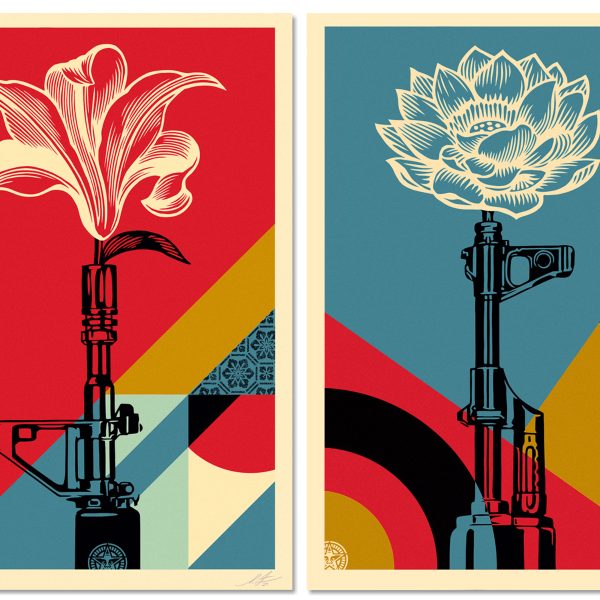 "AK-47 Lotus & AR-15 Lily Set" by Shepard Fairey - buy online or in the ...